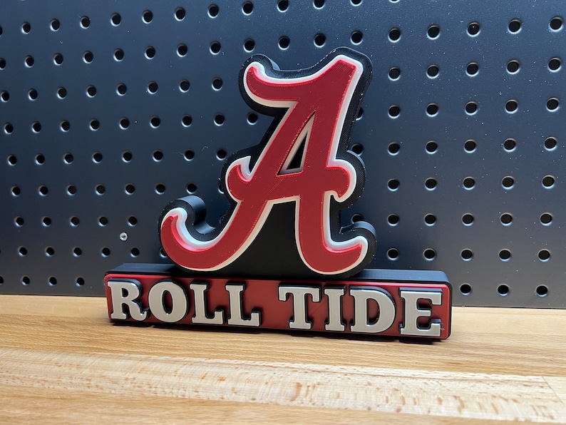 Alabama Crimson Tide Logo Shelf / Desk Art - Etsy