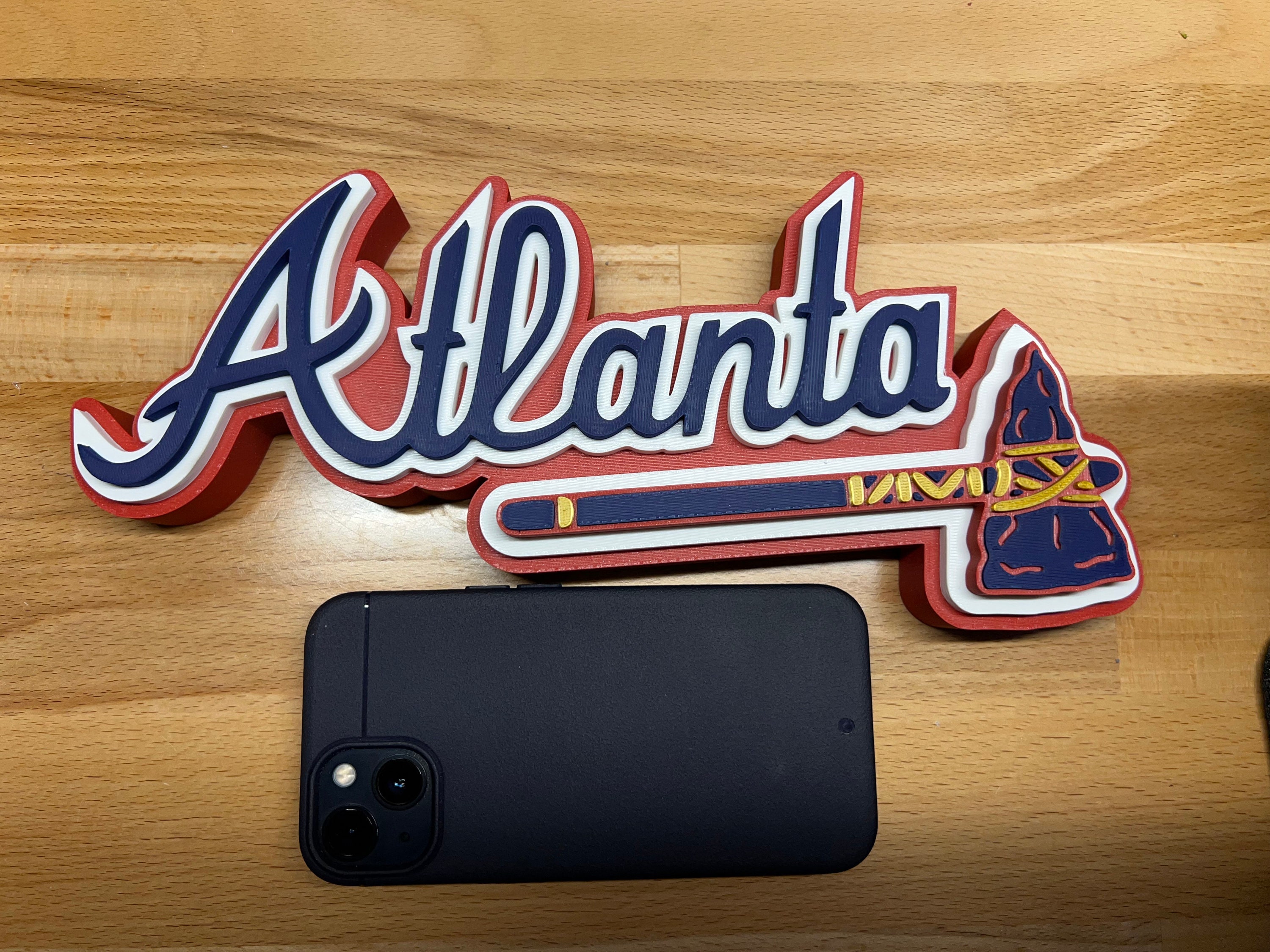 Atlanta Braves Logo Shelf / Desk Art ATL - Etsy