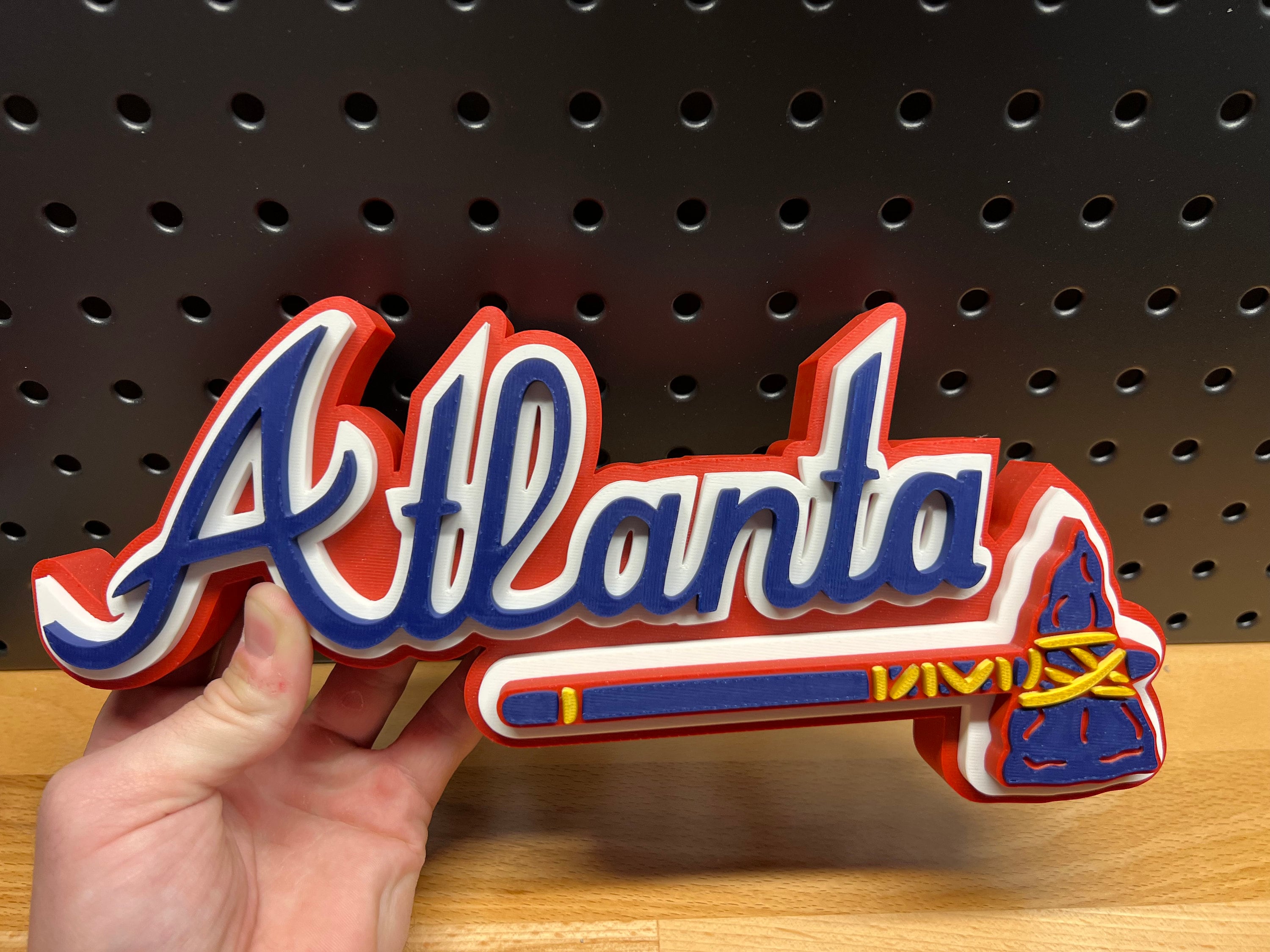 Atlanta Braves Logo Shelf / Desk Art ATL - Etsy