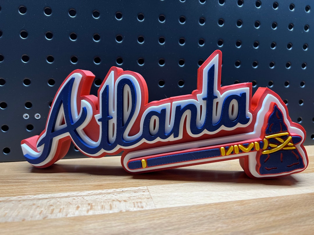 Atlanta Braves Logo Shelf / Desk Art - ATL - Etsy