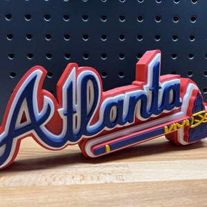 Atlanta Braves Logo Shelf / Desk Art - ATL - Etsy