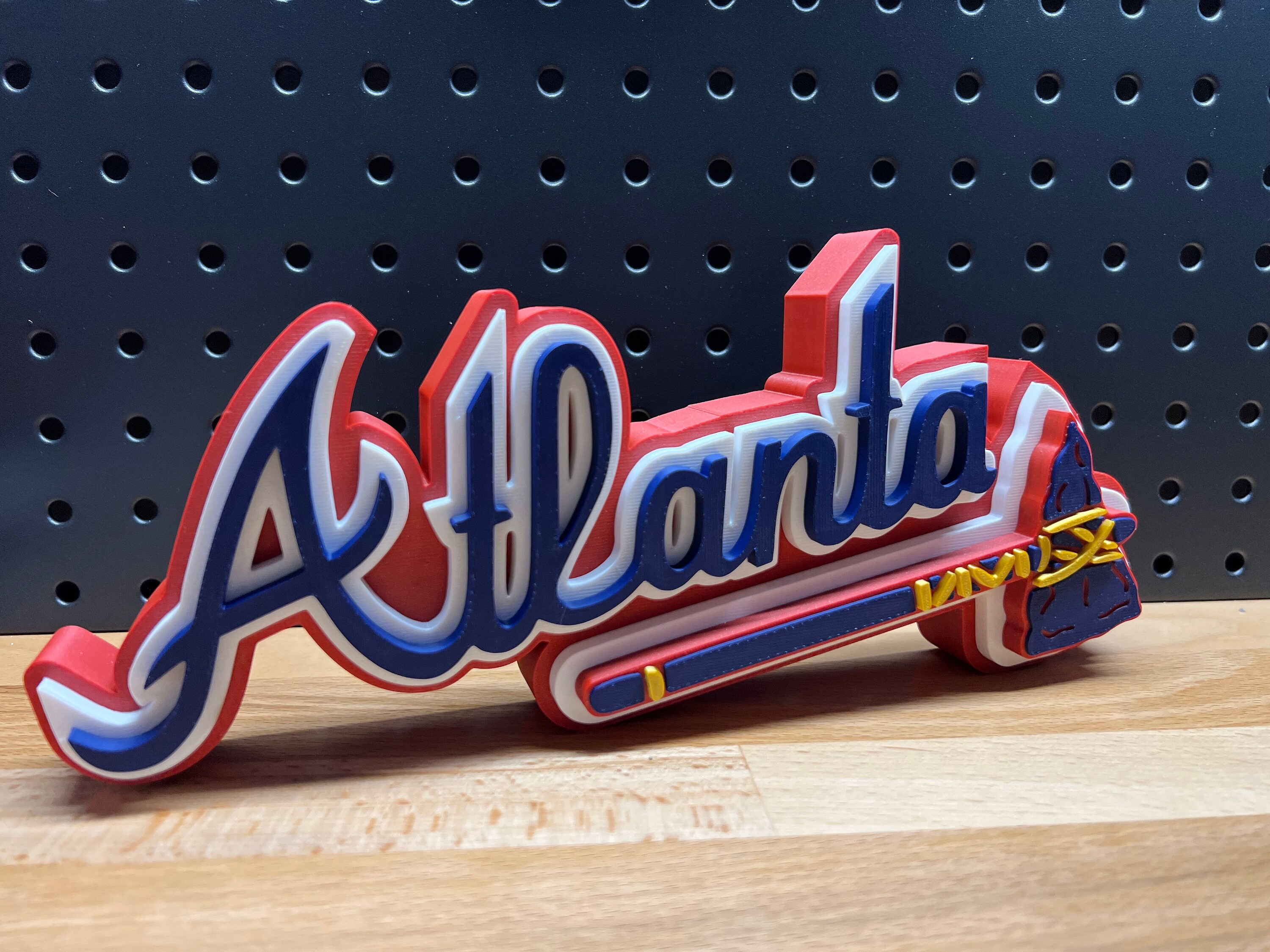 Atlanta Braves Logo Shelf / Desk Art ATL - Etsy