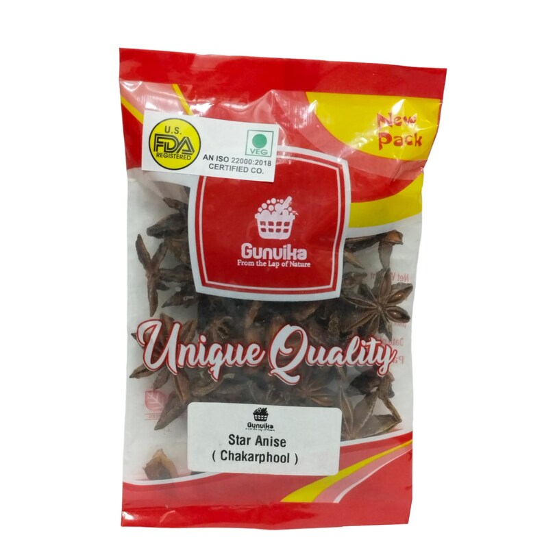 Gunvika Star Anise Whole | Chakri Phool | Badhiyan Fool | Spice Natural ...