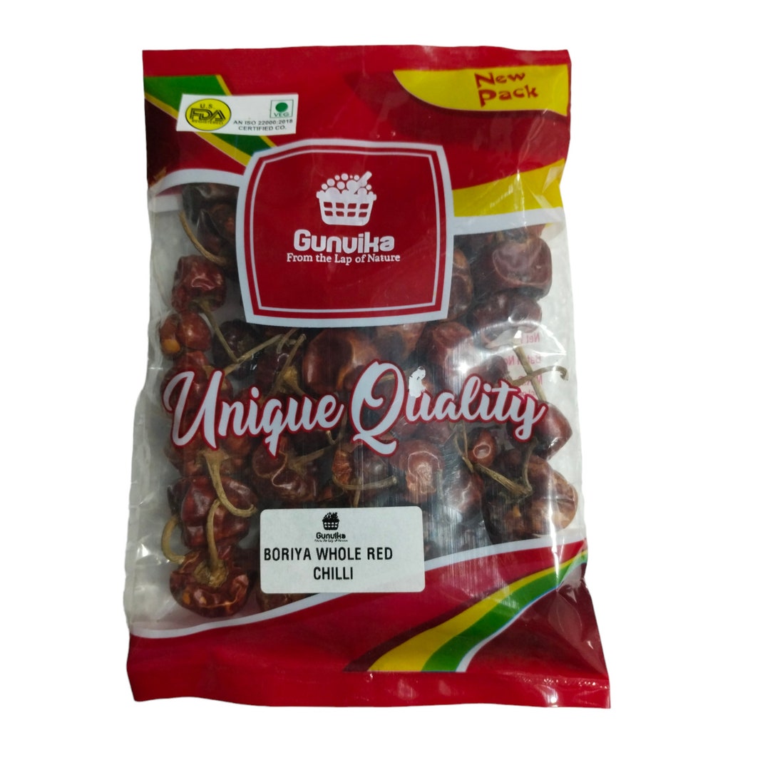 Gunvika Whole Dry Boriya Red Chilli | GOL Mirchi | Round Chillies ...