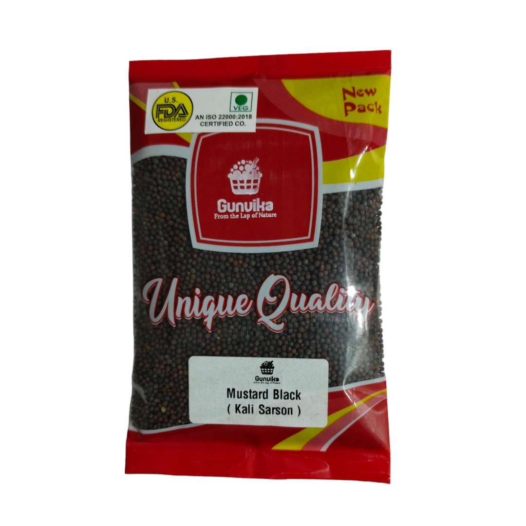 Gunvika Black Mustard Seeds Big | Black Mustard Rai Seeds Big | Sasive ...