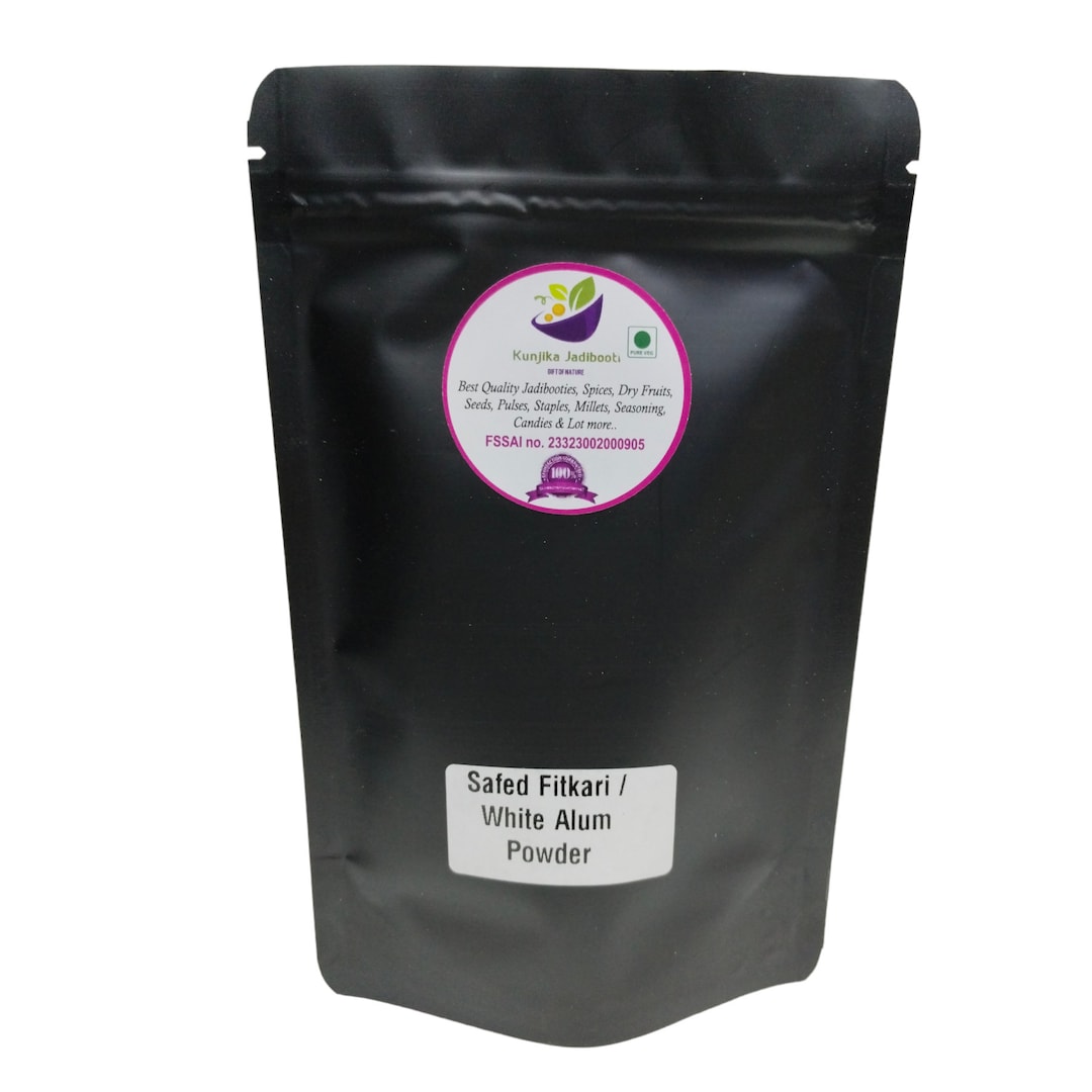 Kunjika Jadibooti White Fitkari Powder | Alum Stone Powder | Phitkari ...