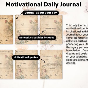 Printable Daily Journal Motivational Journal Inspirational Journal ...
