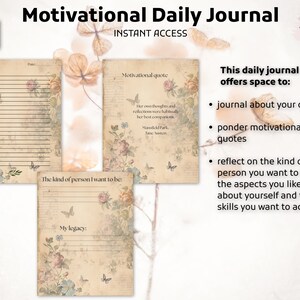 Printable Daily Journal Motivational Journal Inspirational Journal ...