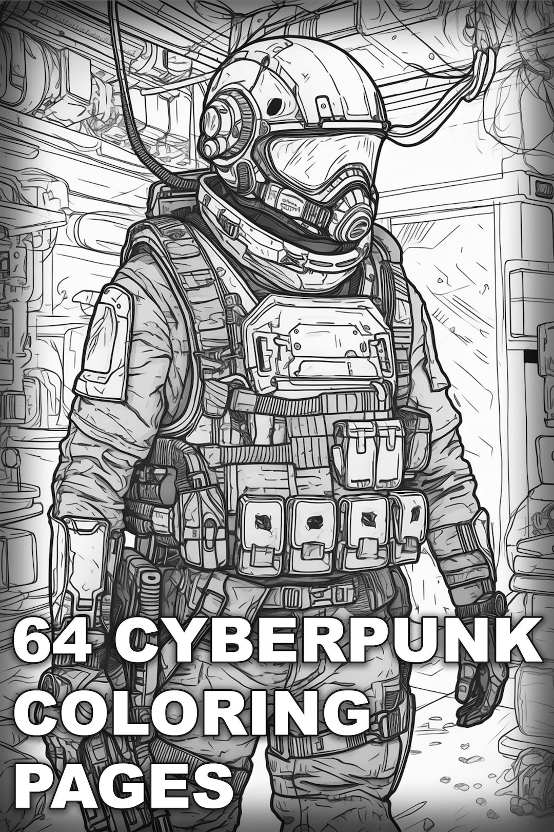 64 Cyberpunk Coloring Pages for a Futuristic Adventure - Etsy