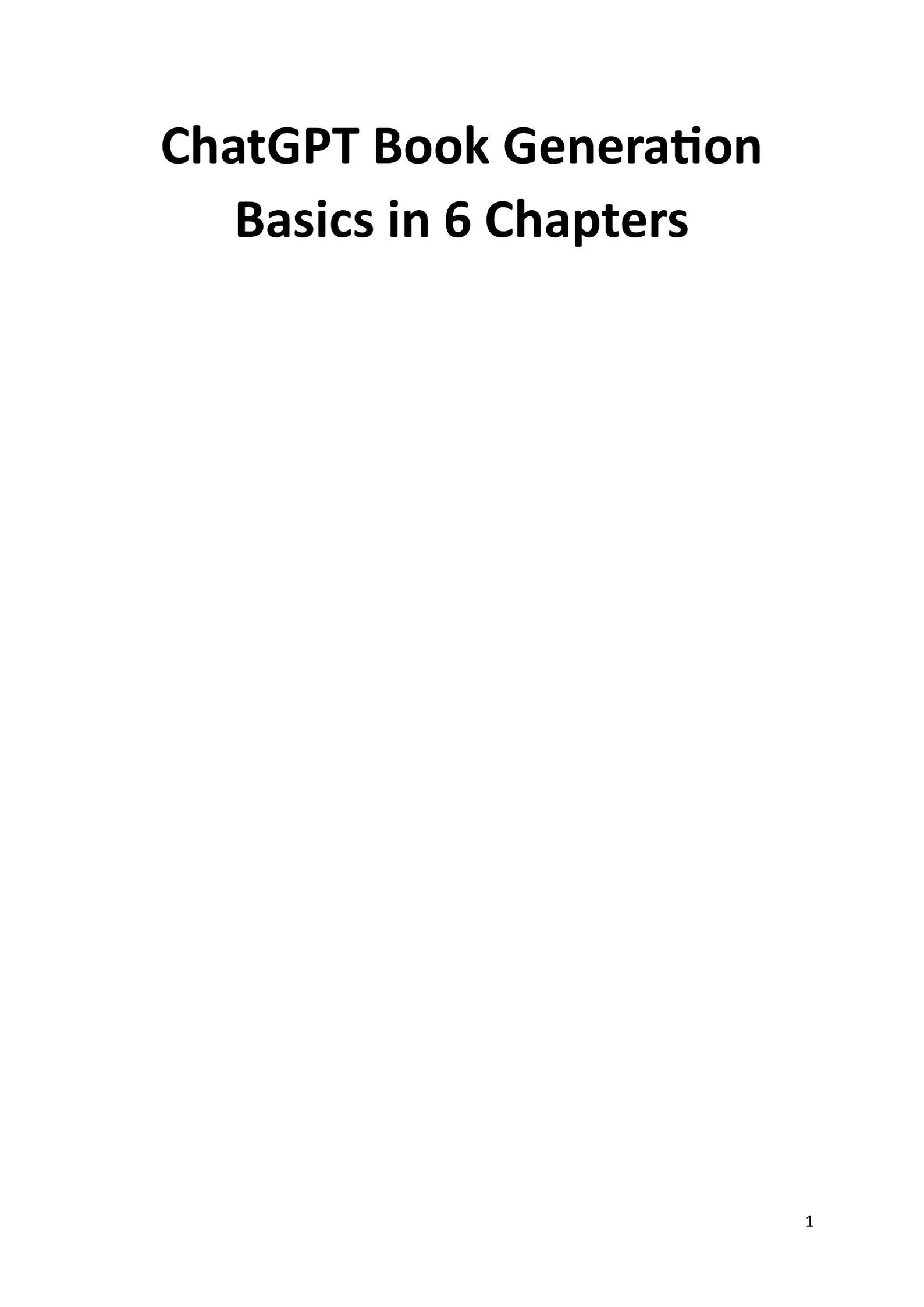 Chat GPT Book Generation Basic in 6 Chapters Prompts - Etsy