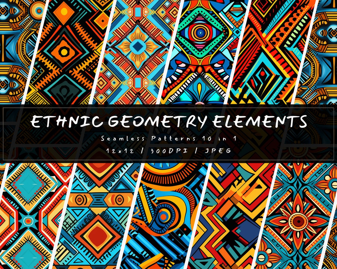 10 Ethnic Geometry Elements Seamless Patterns Ethnic Geometry - Etsy