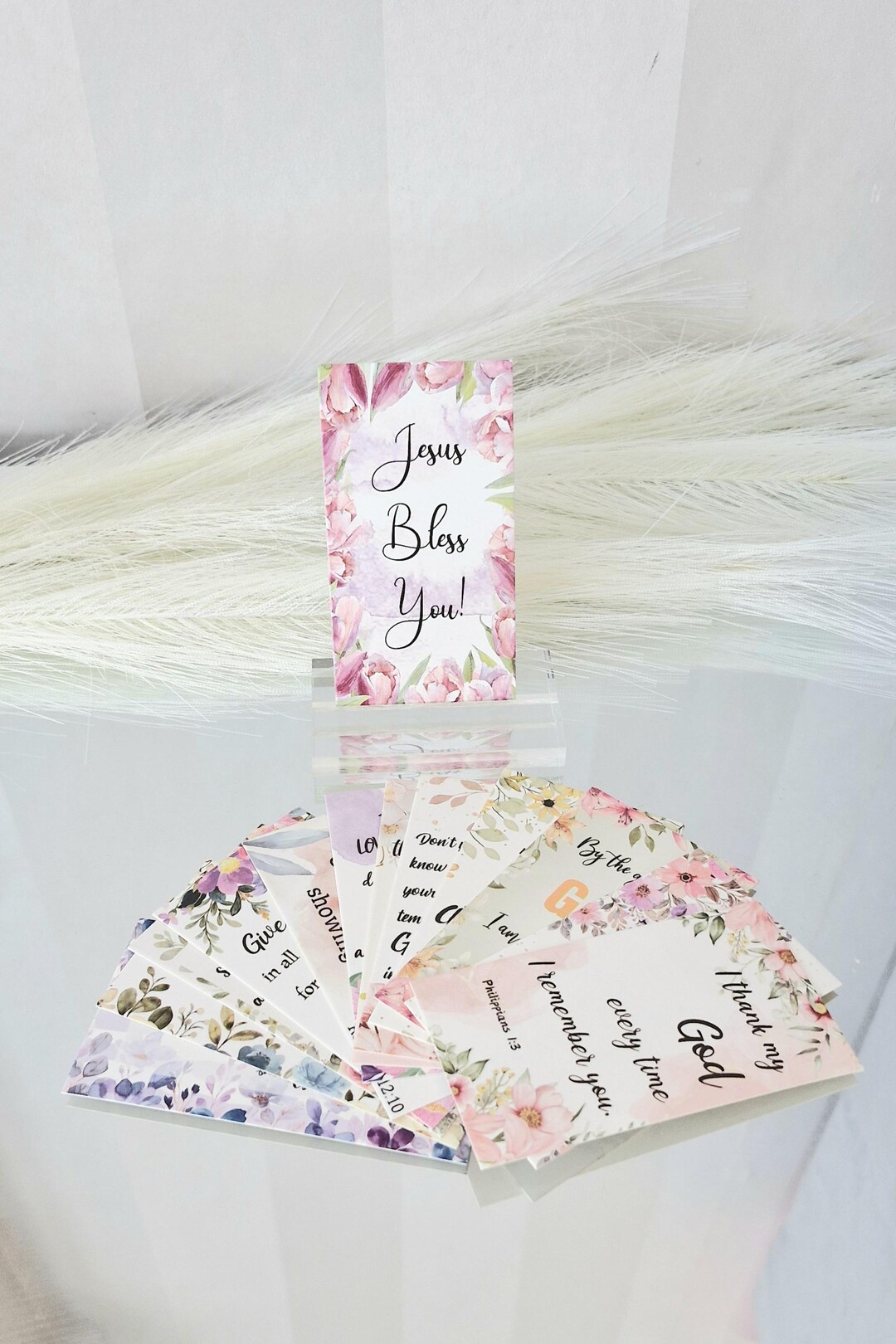 30 Bible Verse Mini Cards With Acrylic Display | Daily Scripture Card ...