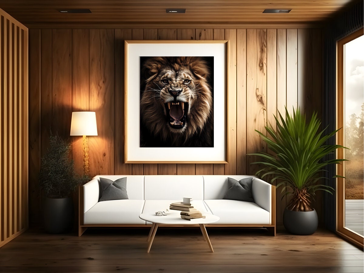 Lion Poster - Etsy