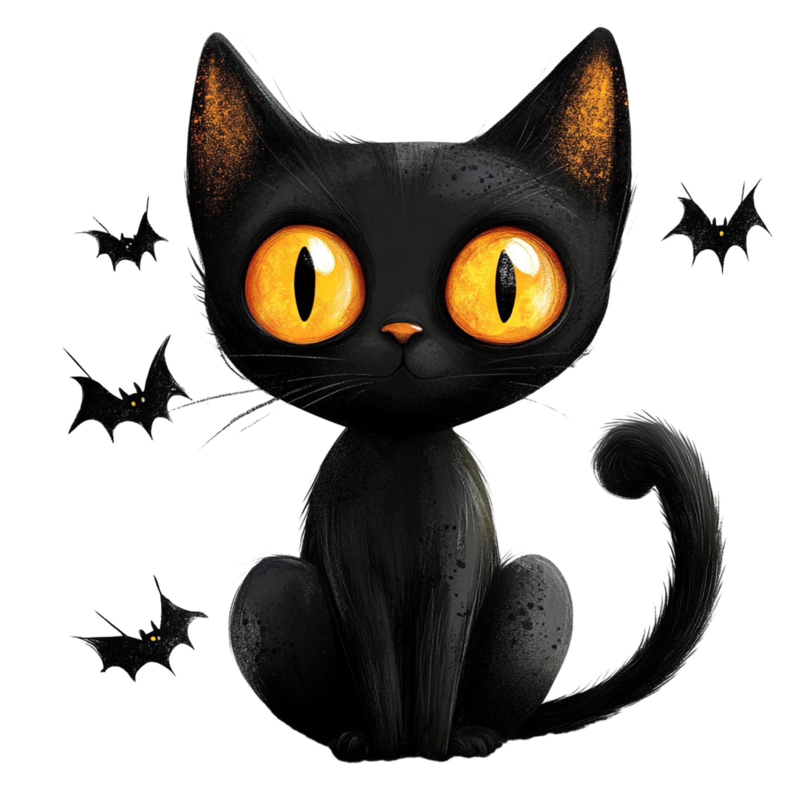 Cute Black Cat Clipart Bundle, Instant Download, Sublimation Design ...