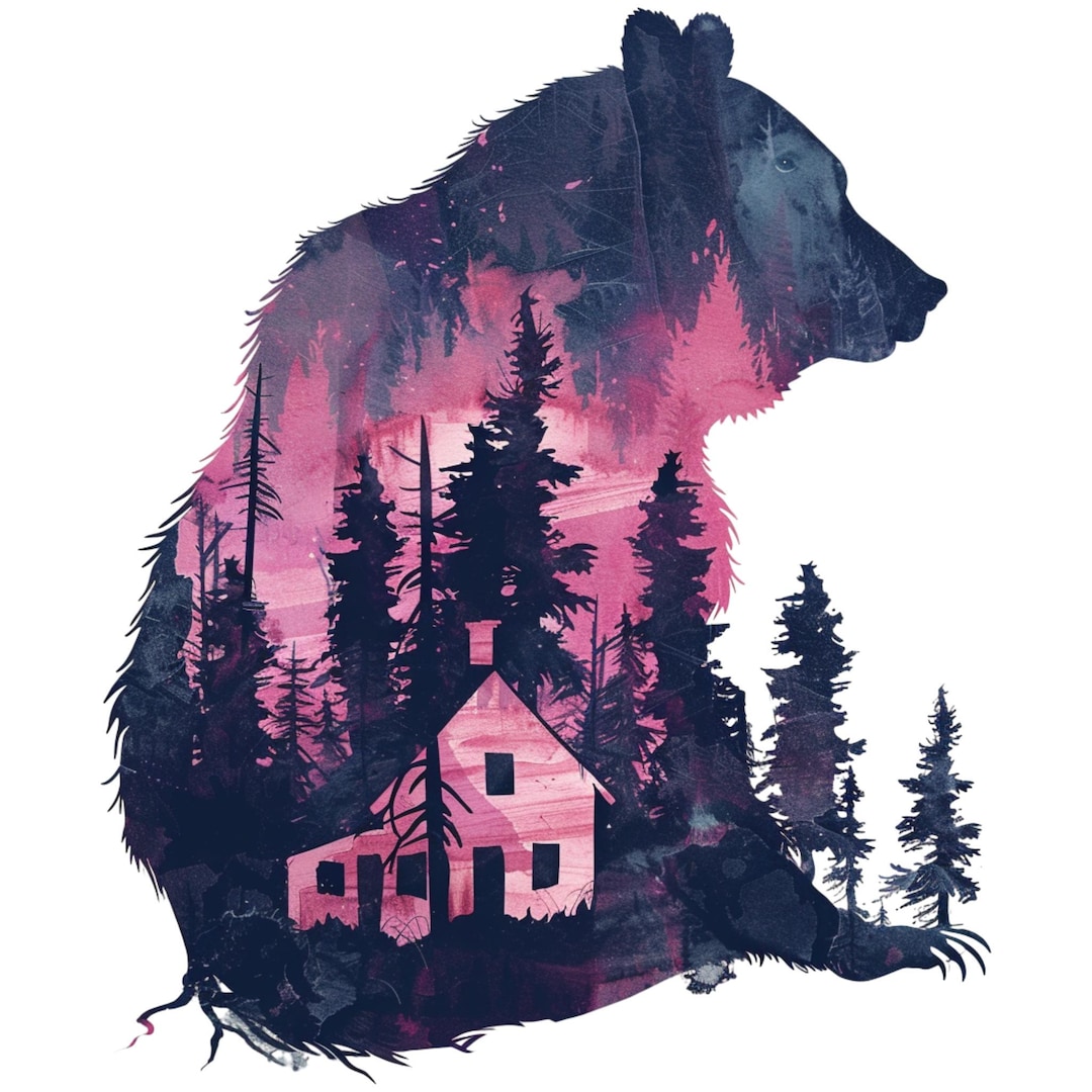 17 Mystical Animal Silhouettes Clipart Bundle, Double Exposure PNG ...