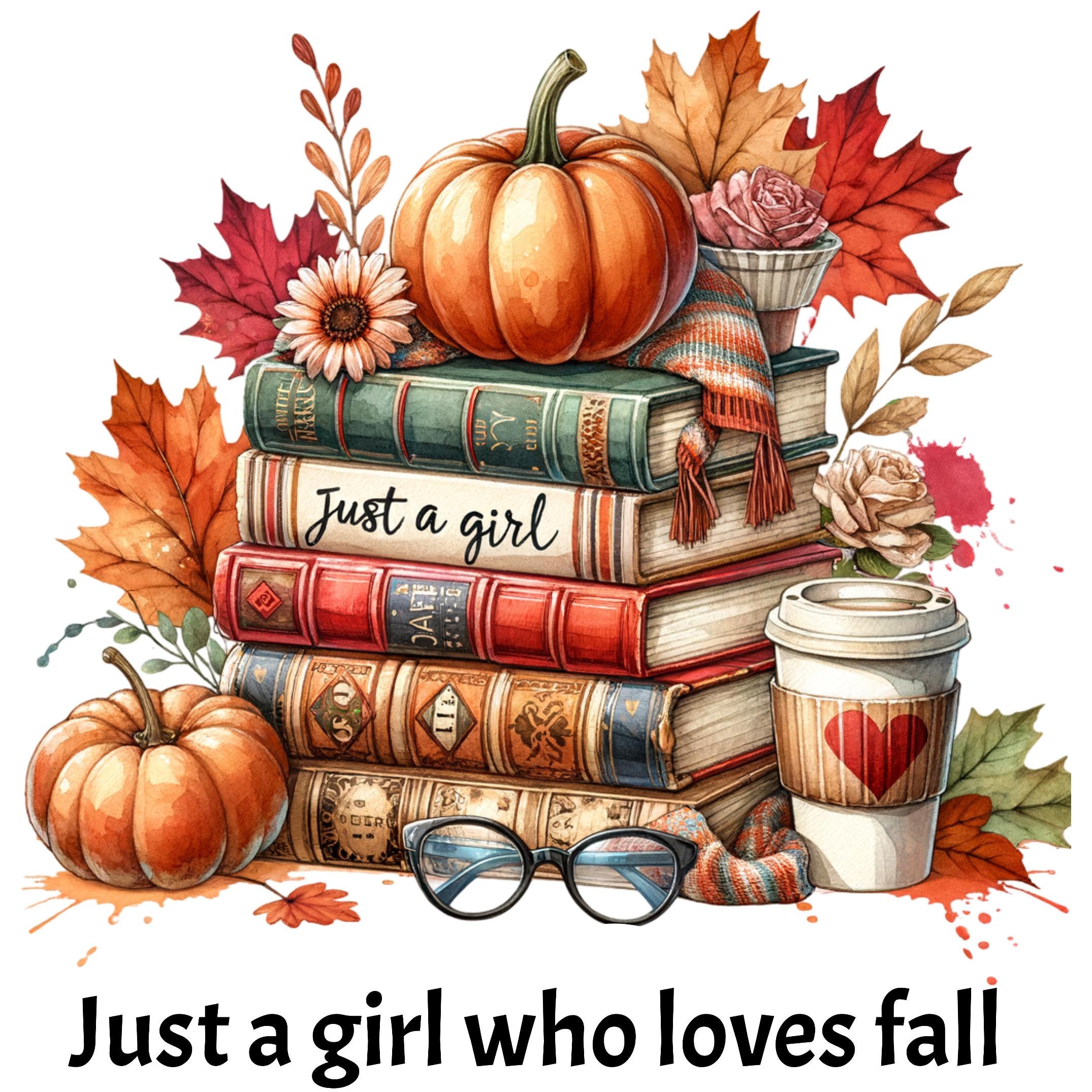 Fall Book Stack Clipart: Autumn Pumpkin Design (digital Download) - Etsy