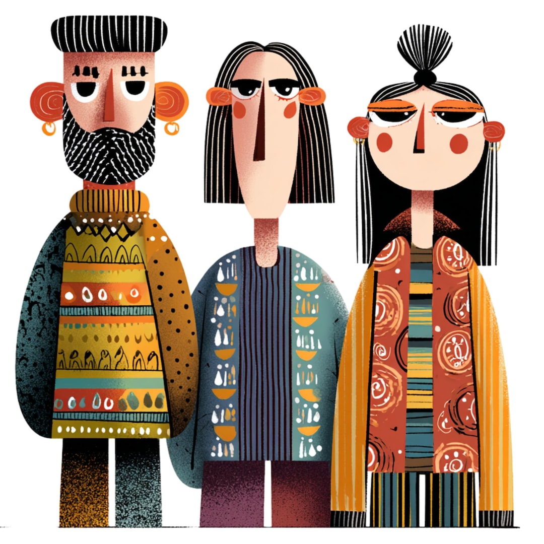 Whimsical People Clipart Bundle: Colorful Character Illustrations (PNG ...