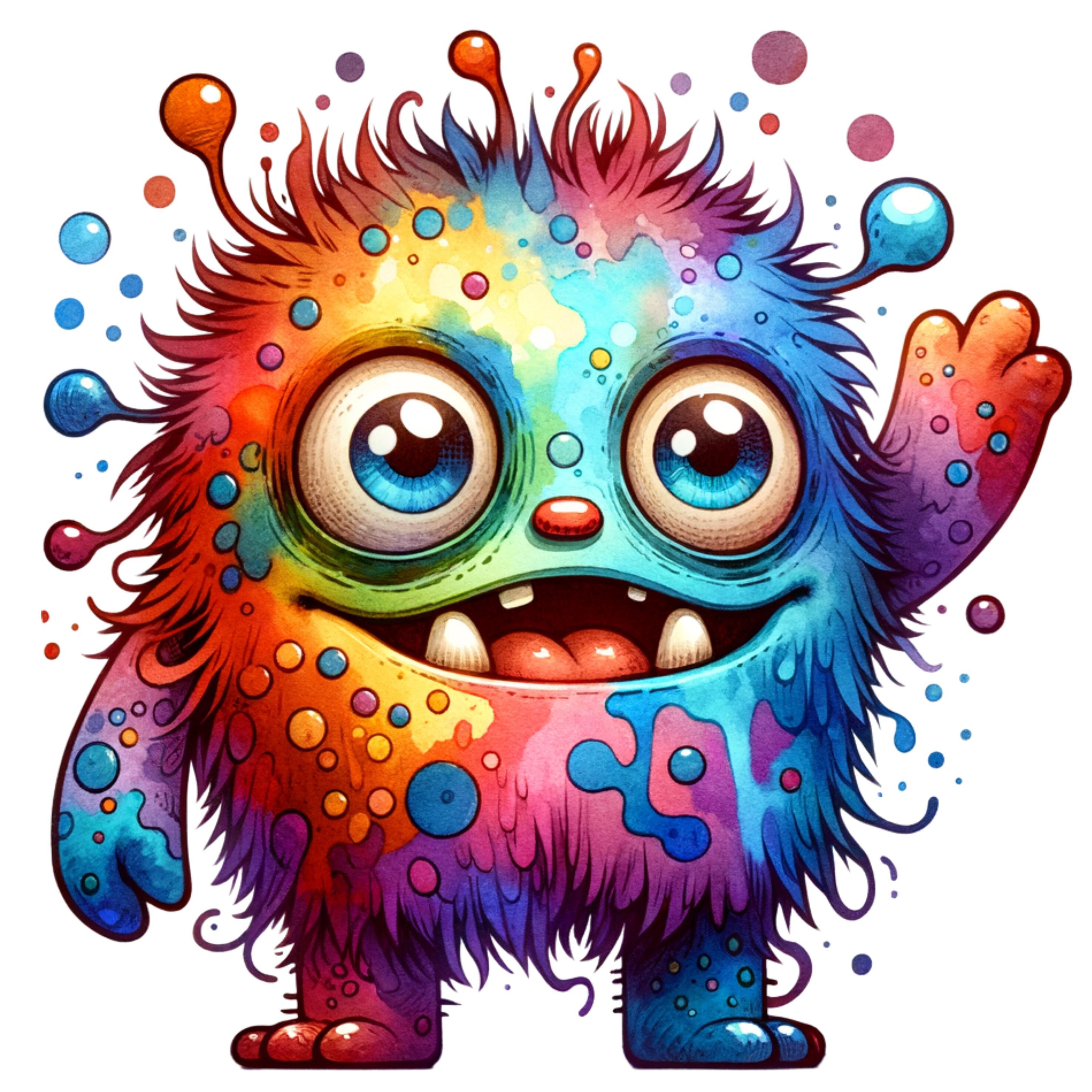 Whimsical Monster Clipart Bundle: Colorful Nursery Graphics (PNG ...