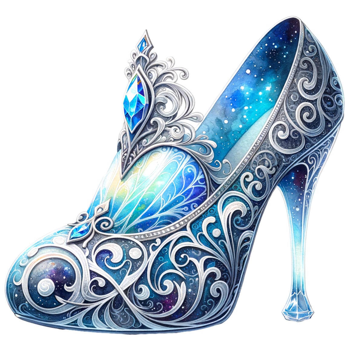 Watercolor Cinderella PNG Clipart Bundle, Fairy Tale Princess Designs ...