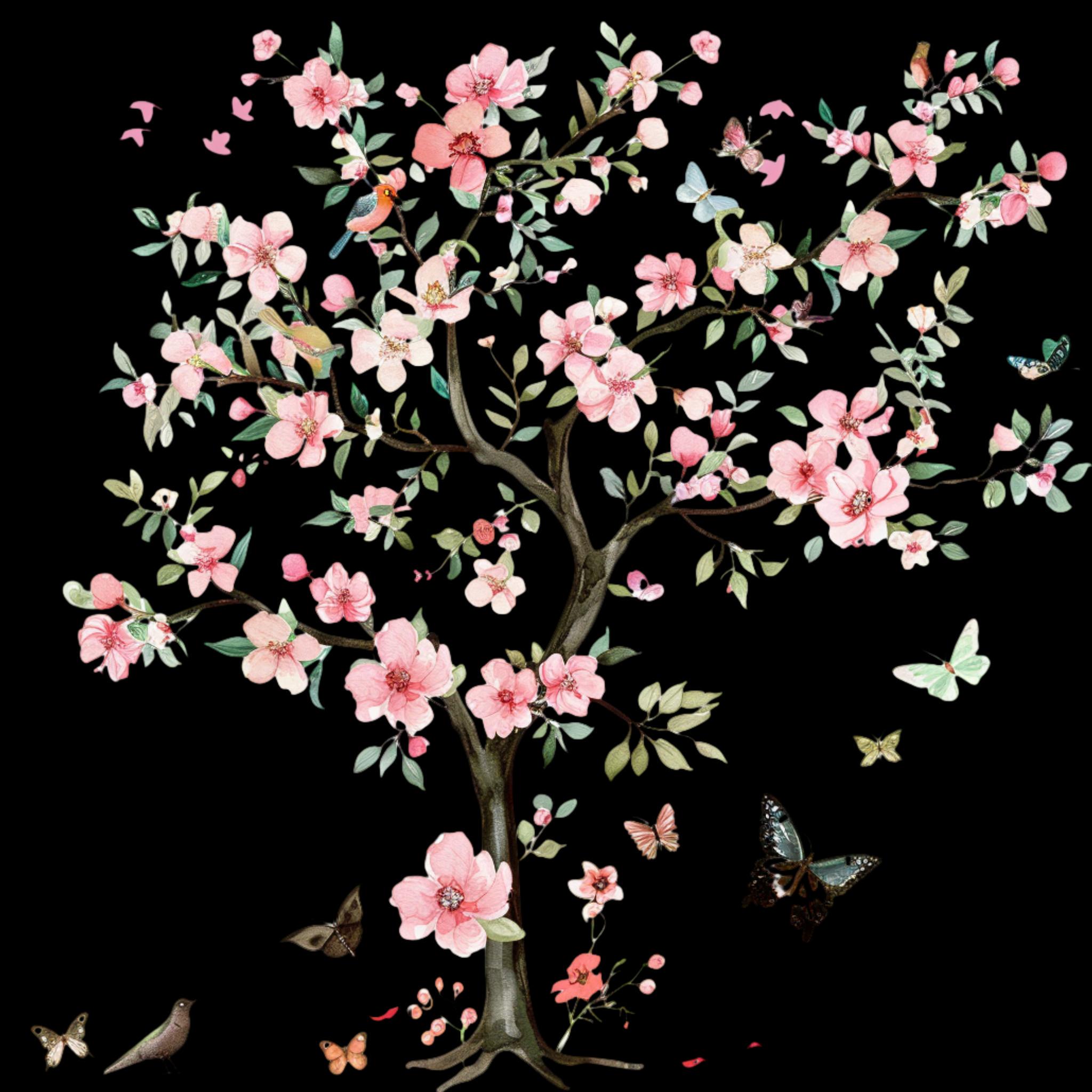 9 Whimsical Spring Tree Clipart Bundle With Colorful Flowers ...