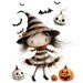 Witch Halloween Clipart Bundle, Spooky PNG Graphics (instant Download ...