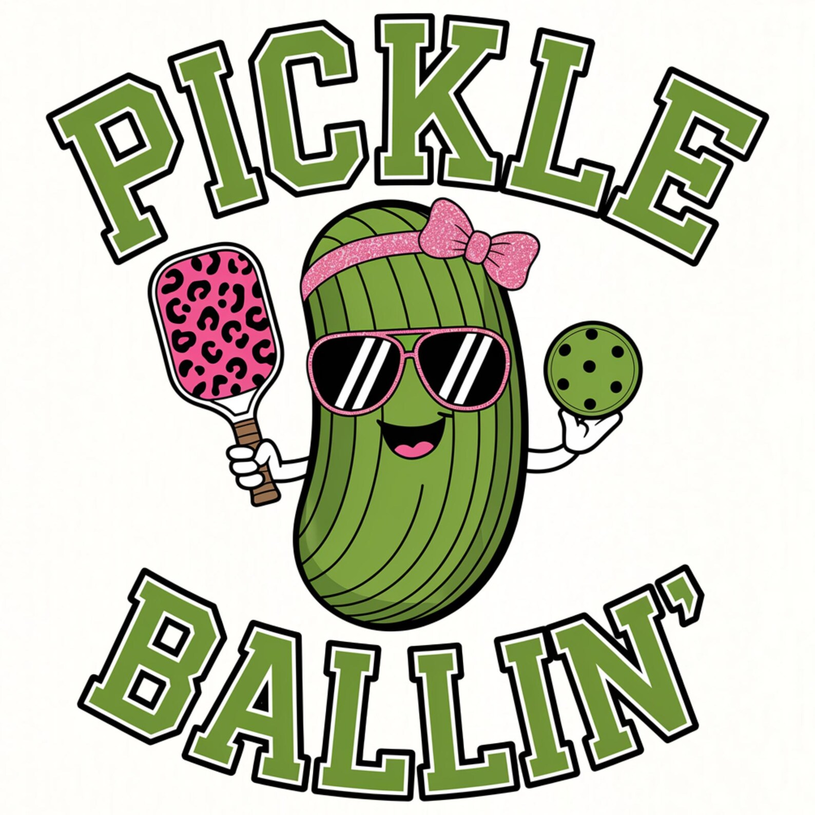 25 Playful Pickle Ballin' Clipart Bundle, Fun Cartoon Pickle Characters ...