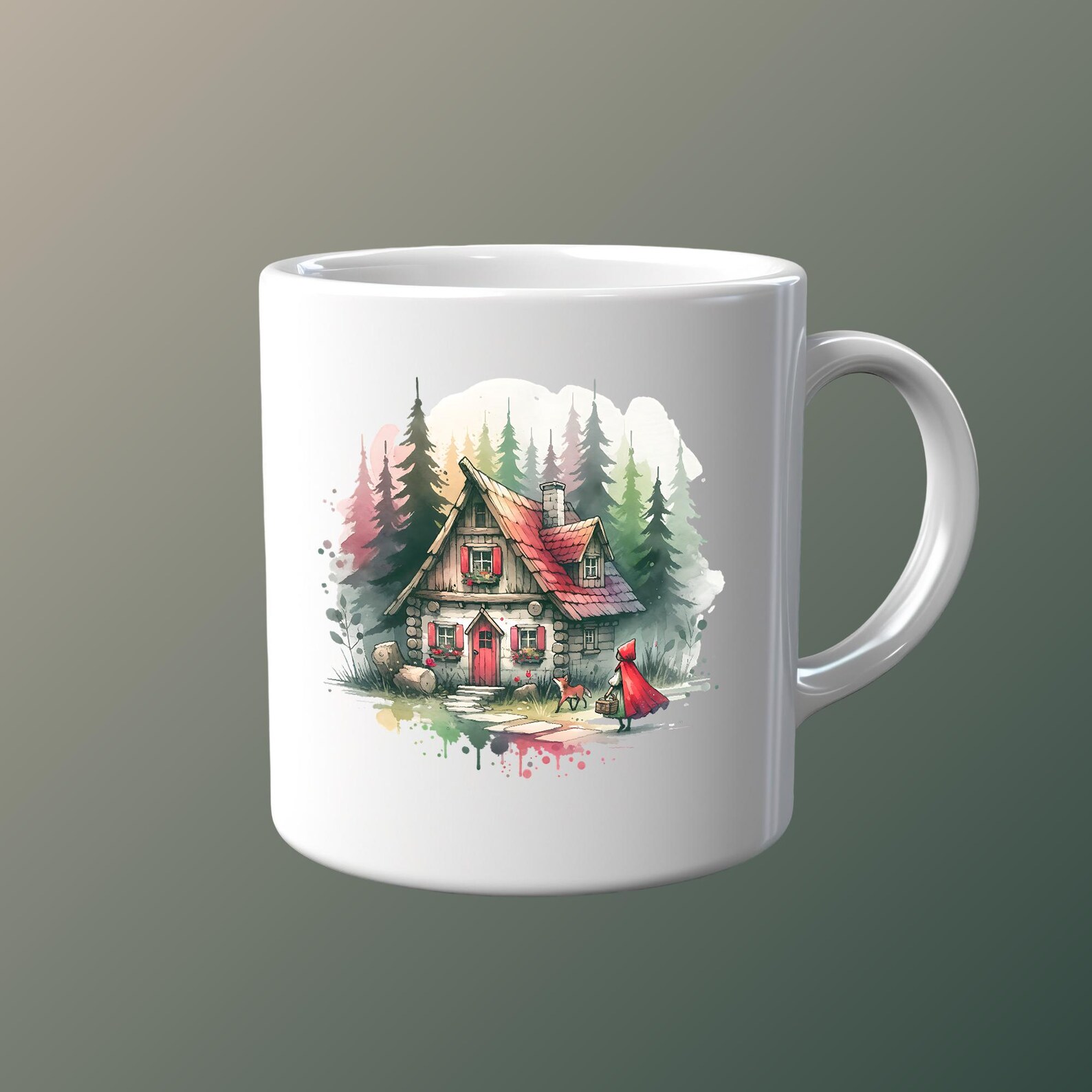 Little Red Riding Hood Watercolor Clipart: Woodland Animals PNG ...