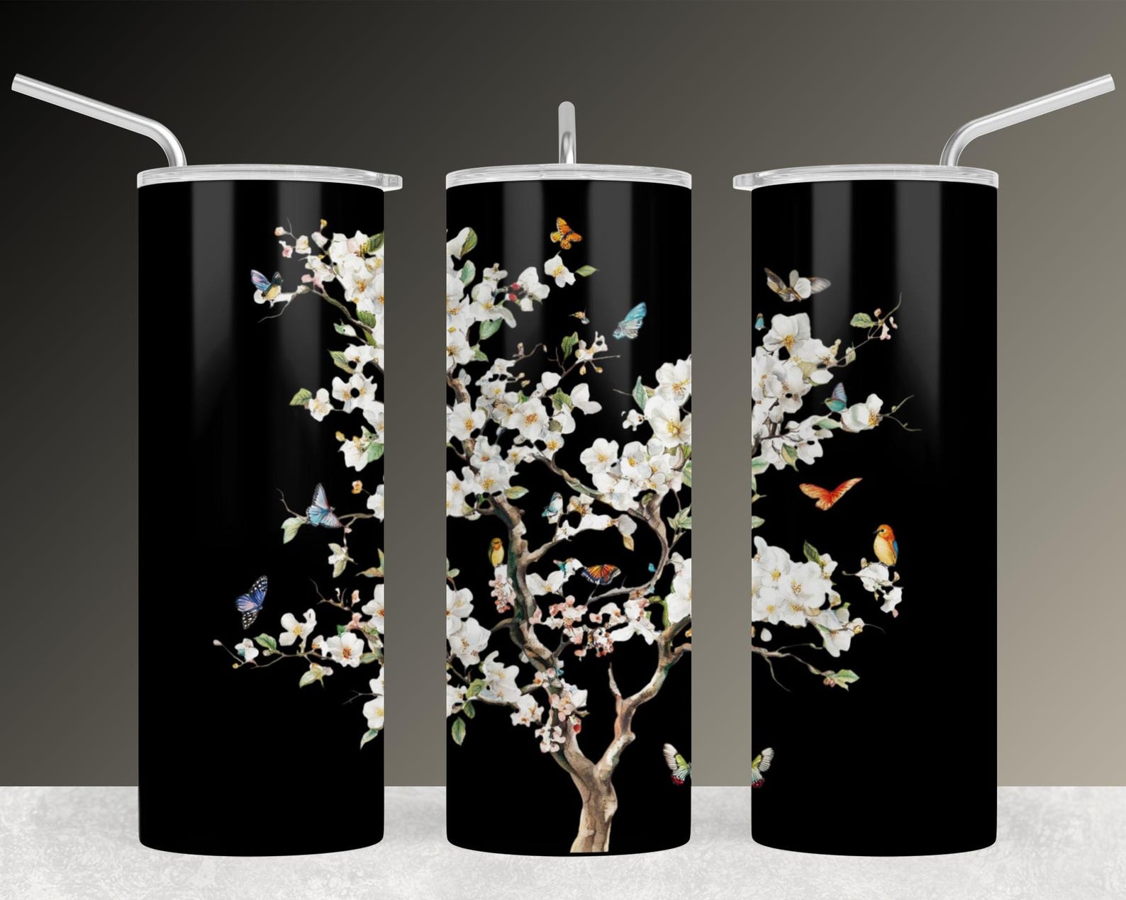 9 Whimsical Spring Tree Clipart Bundle With Colorful Flowers ...