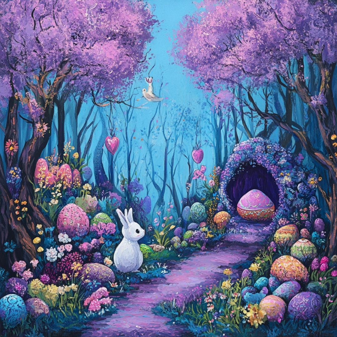 14 Whimsical Easter Scene Clipart Bundle, Enchanting Magical Clipart ...