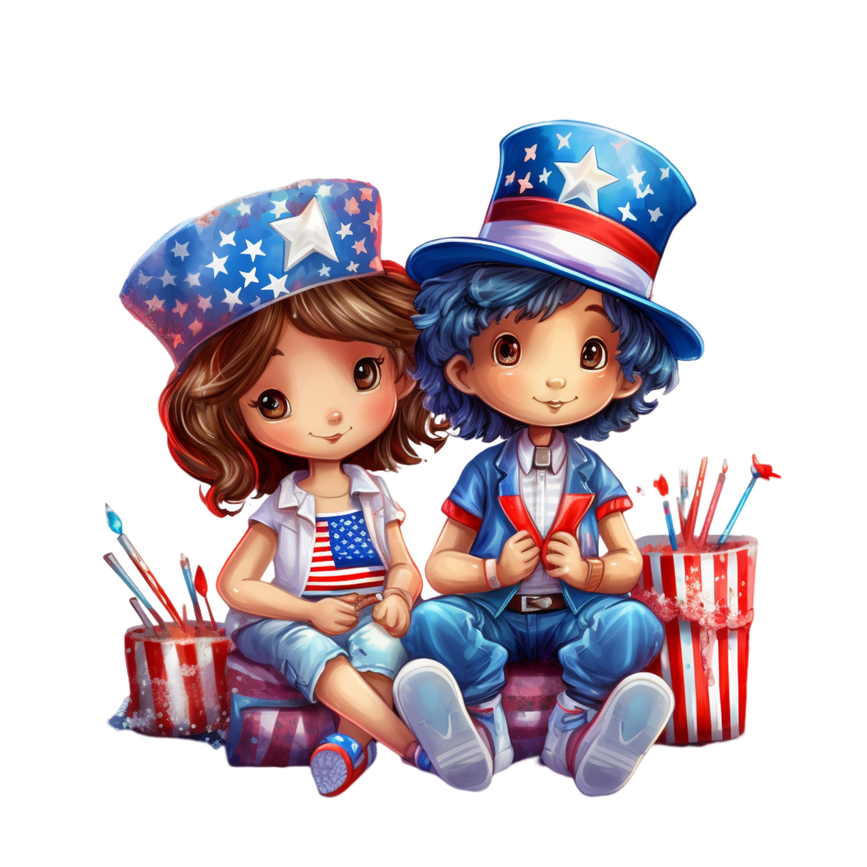 4th of July Kids PNG Clipart, Cute Patriotic Kids, Patriotic Png ...
