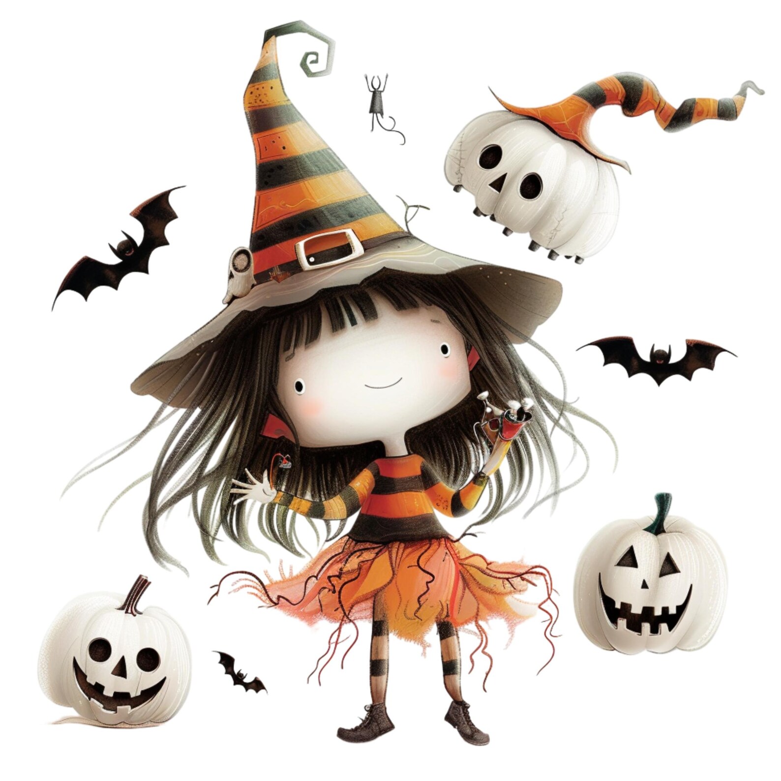 Cute Halloween Witch Clipart Bundle, Instant Download, Sublimation ...
