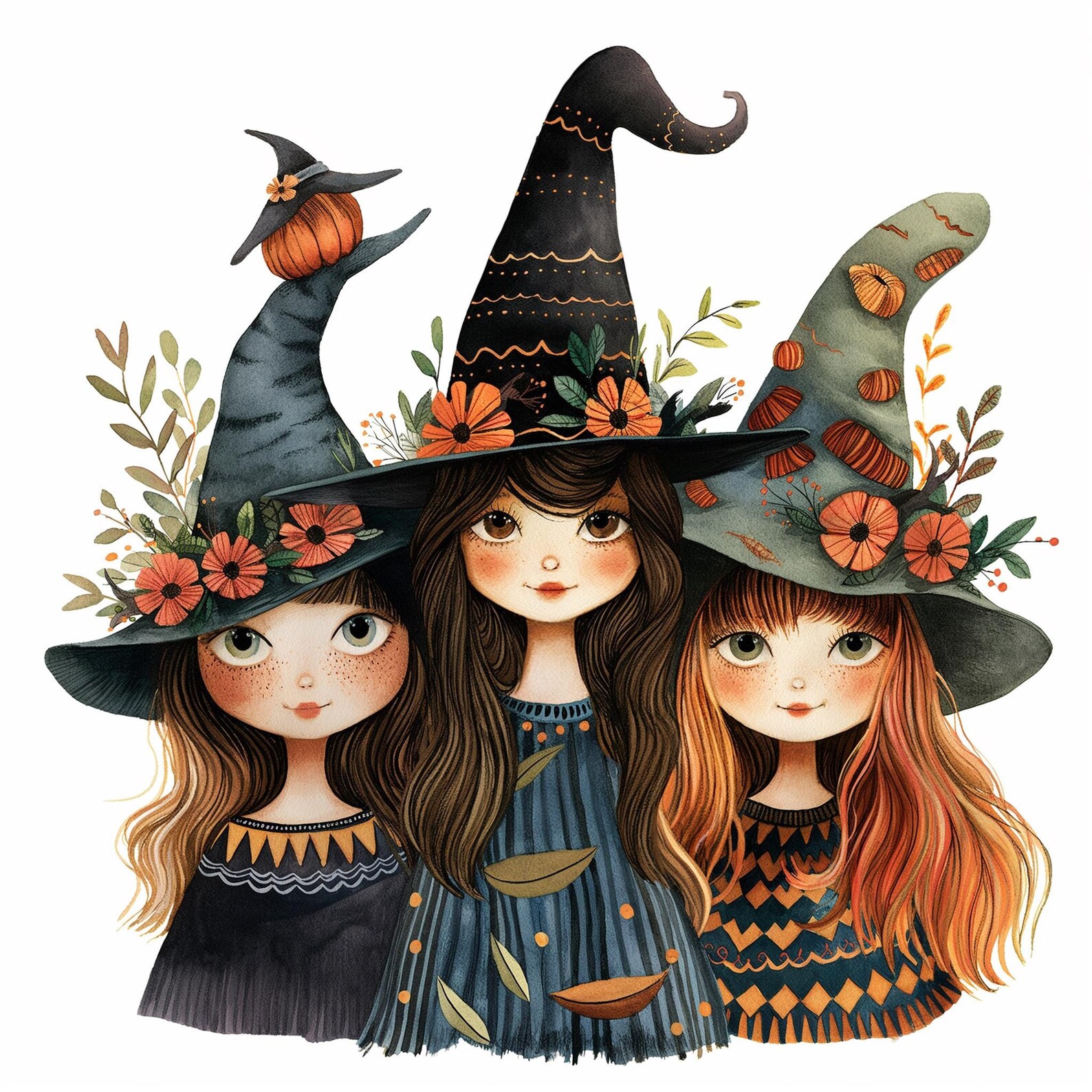 Halloween Witches Clipart, Cute Witch PNG, Fall Clip Art, Transparent ...