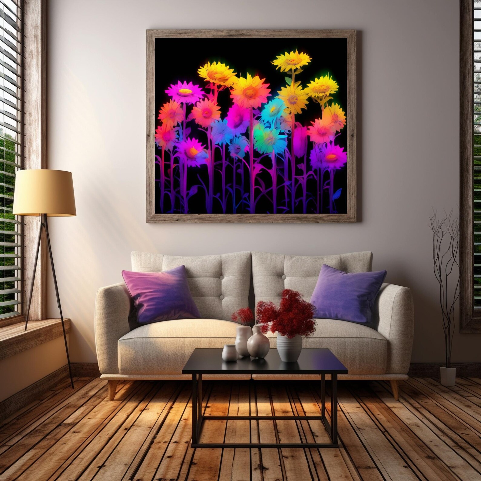 Neon Flower Clipart: Vibrant Floral PNG Bundle (digital Download) - Etsy