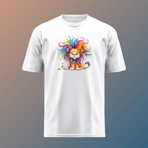 Cute Cartoon Lion Clipart Bundle | Adorable Rainbow Lion Digital Art ...