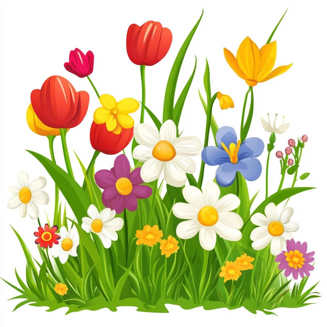 22 Vibrant Spring Floral Clipart Bundle, Perfect for Sublimation ...