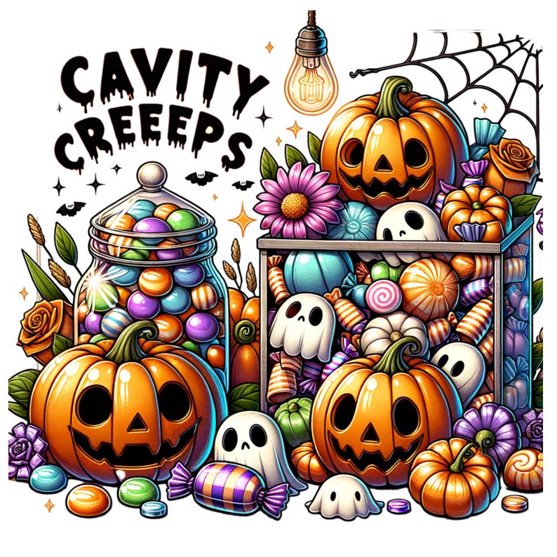 Cavity Creeps Halloween Clipart, Pumpkins, Ghosts (PNG, Sublimation) - Etsy