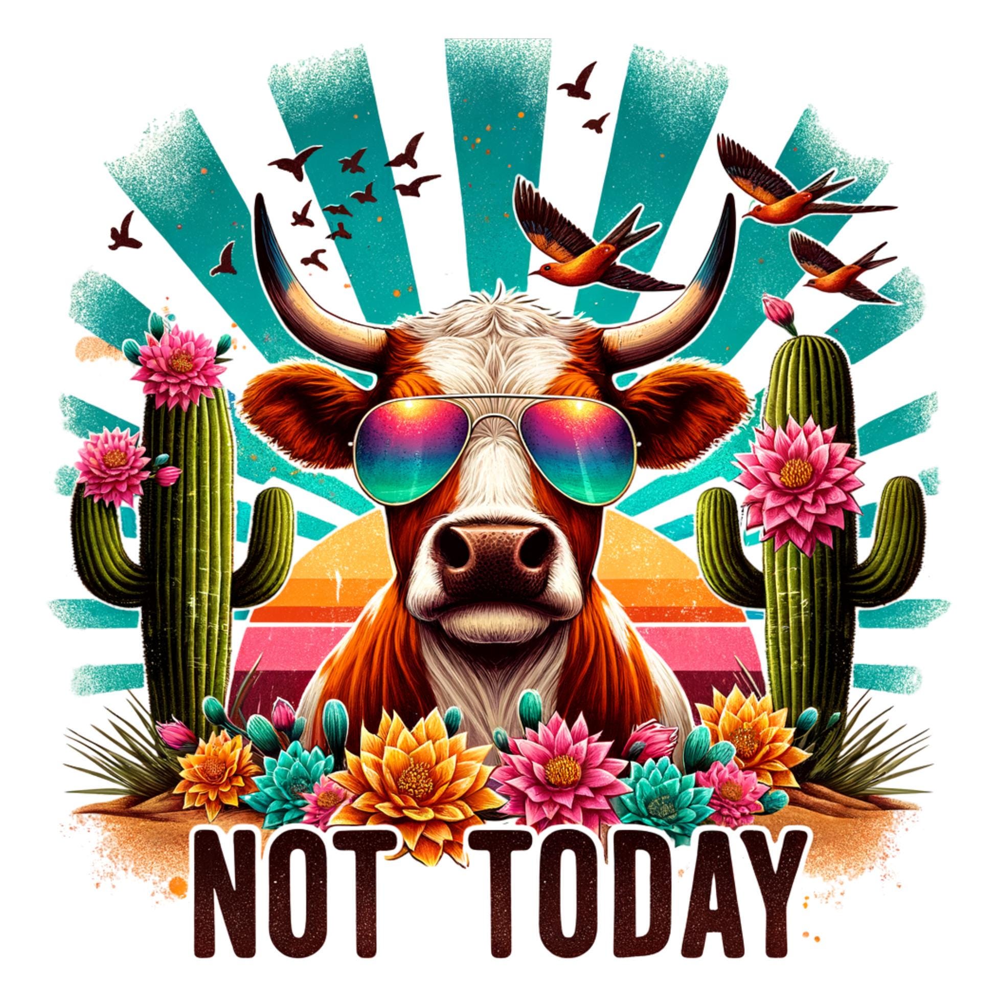 Not Today Heifer PNG, Funny Dairy Cow Clipart Bundle, Desert Western ...