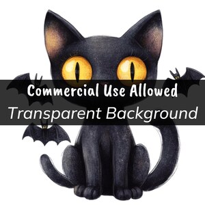 Cute Black Cat Clipart Bundle, Instant Download, Sublimation Design ...