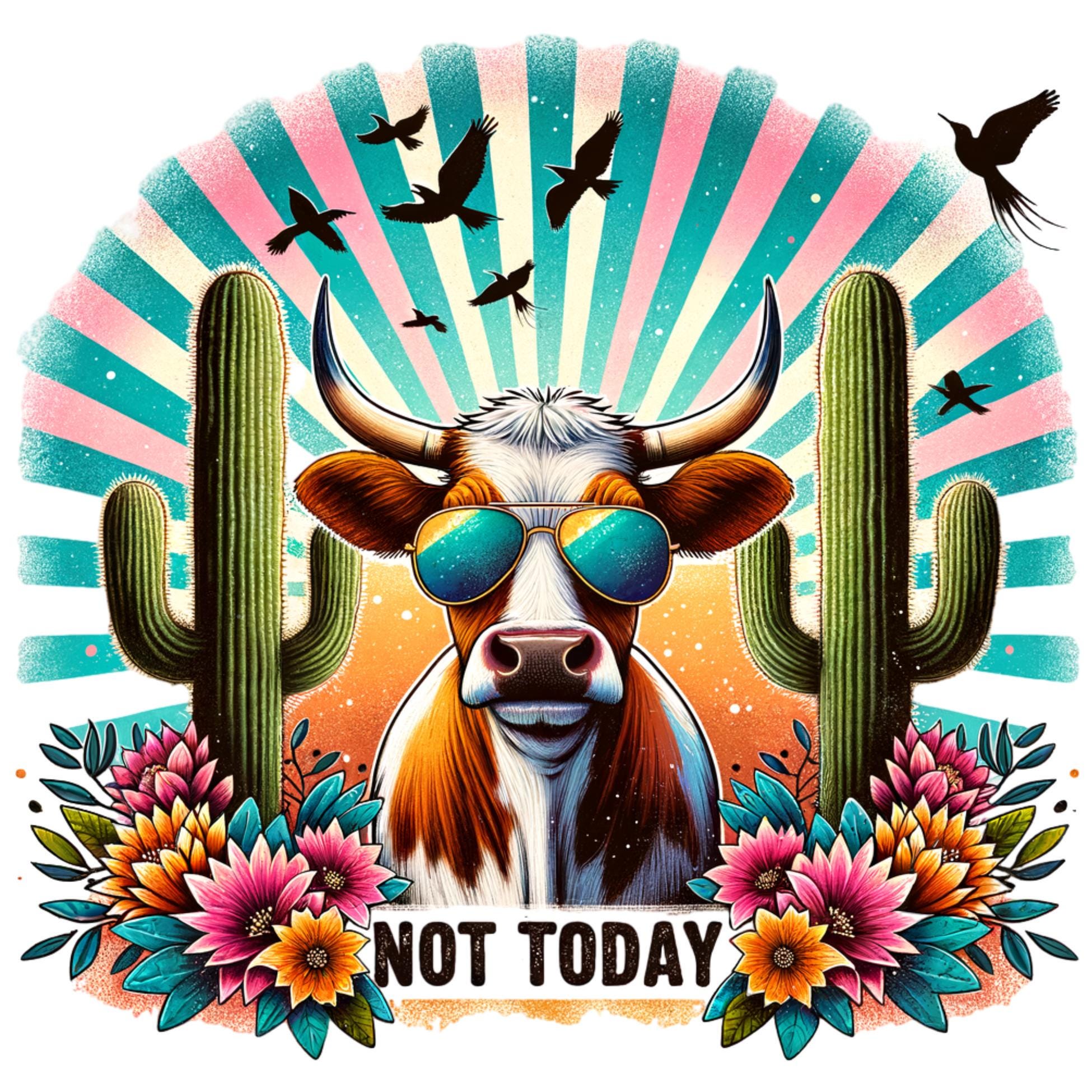 Not Today Heifer PNG, Funny Dairy Cow Clipart Bundle, Desert Western ...