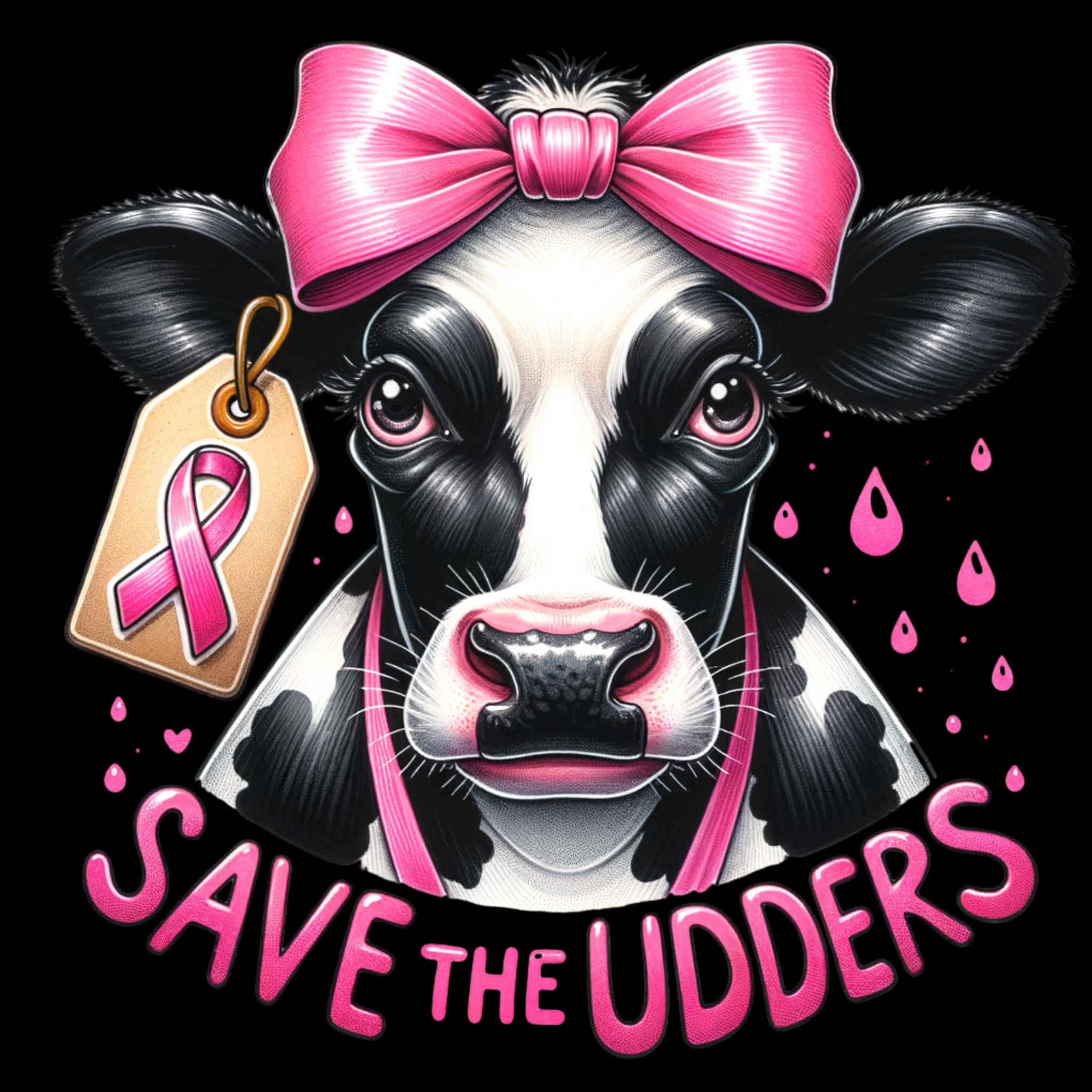 Save the Udders Cow PNG: Breast Cancer Awareness Clipart (digital ...