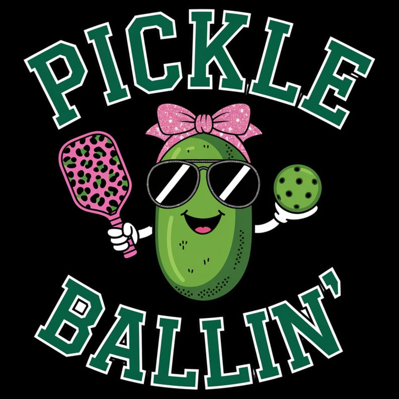 25 Playful Pickle Ballin' Clipart Bundle, Fun Cartoon Pickle Characters ...