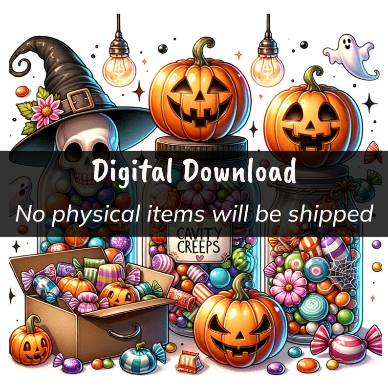 Cavity Creeps Halloween Clipart, Pumpkins, Ghosts (PNG, Sublimation) - Etsy