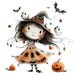 Witch Halloween Clipart Bundle, Spooky PNG Graphics (instant Download ...