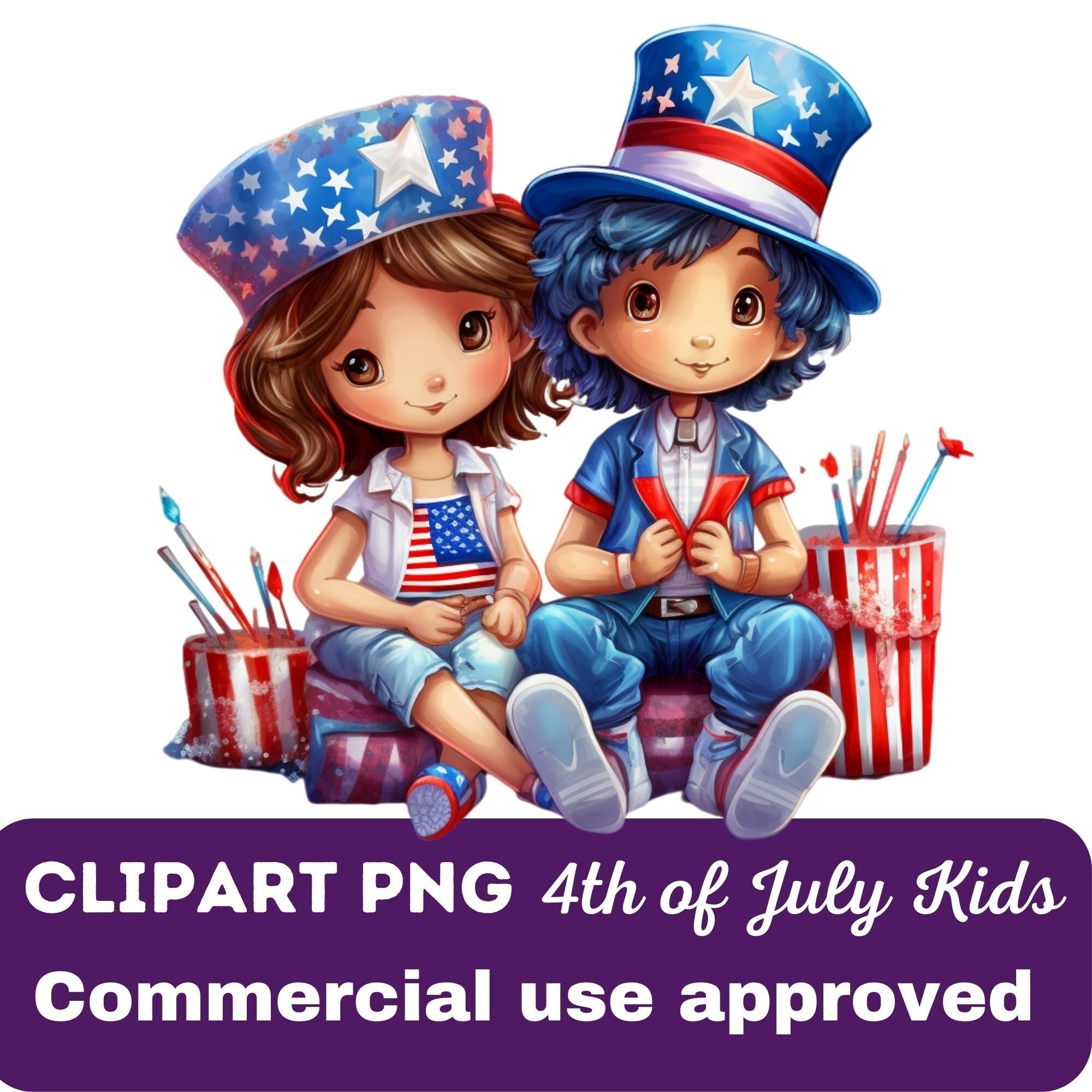 4th of July Kids PNG Clipart, Cute Patriotic Kids, Patriotic Png ...