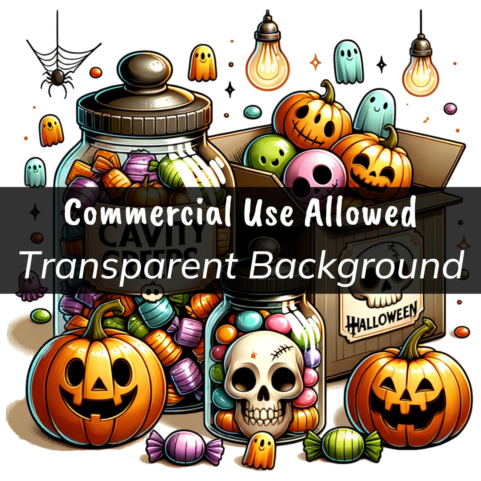 Cavity Creeps Halloween Clipart, Pumpkins, Ghosts (PNG, Sublimation) - Etsy