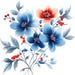 Blue Floral Clipart: Winter Flower PNG Bundle (digital Download) - Etsy