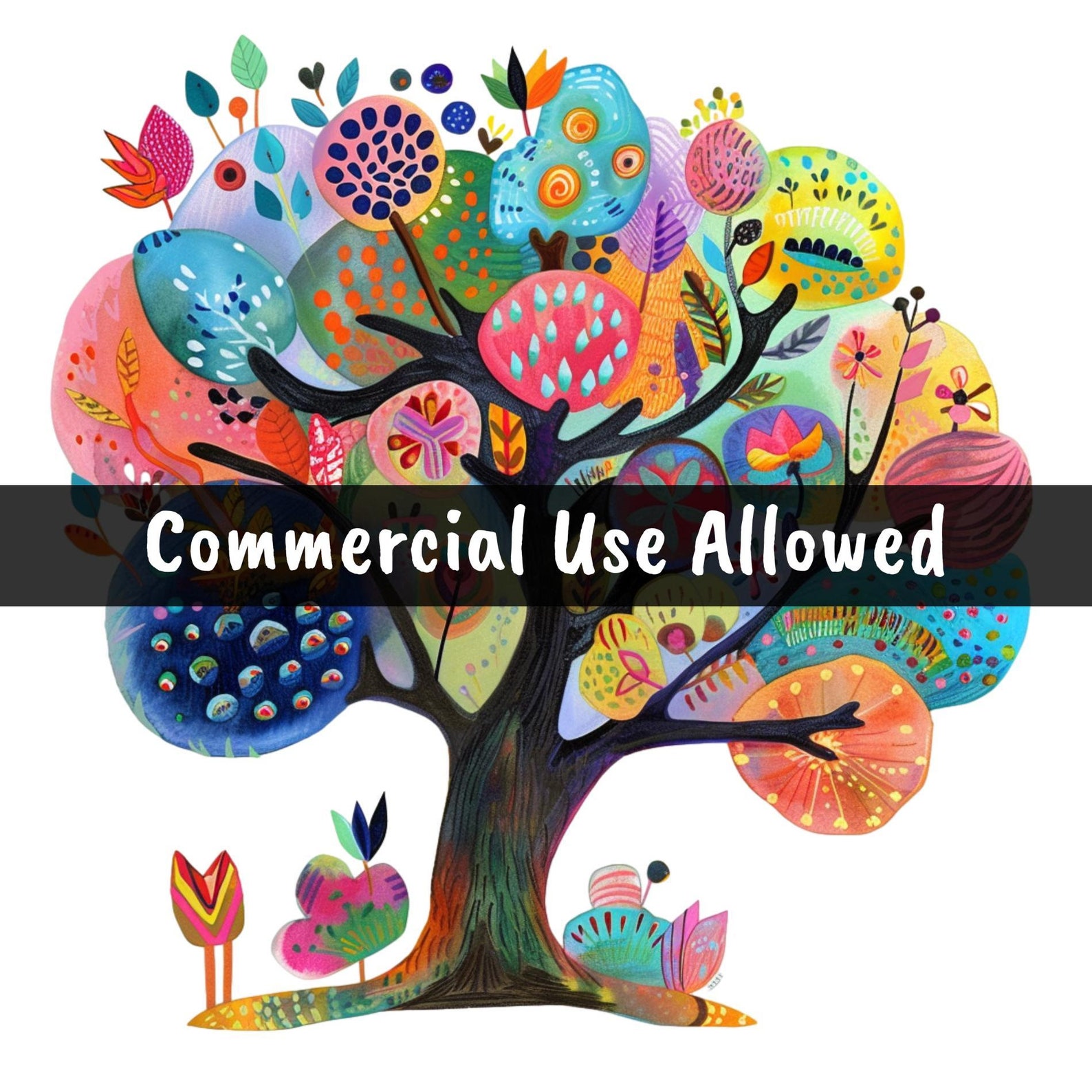 Colorful Tree Clipart Bundle: Artistic Tree PNG (digital Download) - Etsy