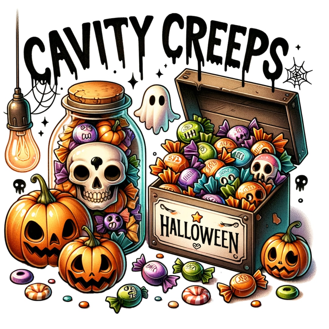 Cavity Creeps Halloween Clipart, Pumpkins, Ghosts (PNG, Sublimation) - Etsy
