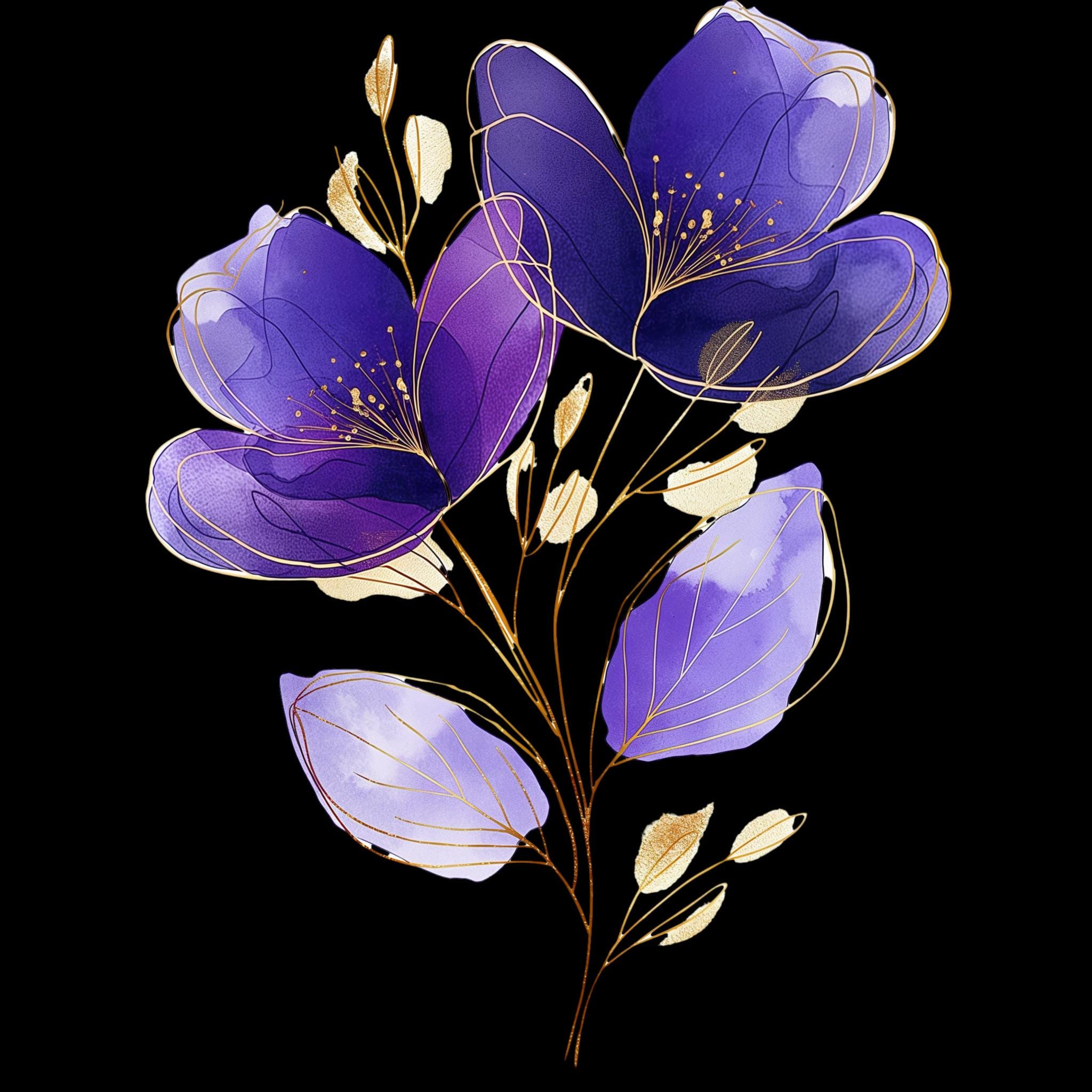 Lavender Watercolor Clipart Bundle: Purple Floral PNG (digital Download ...