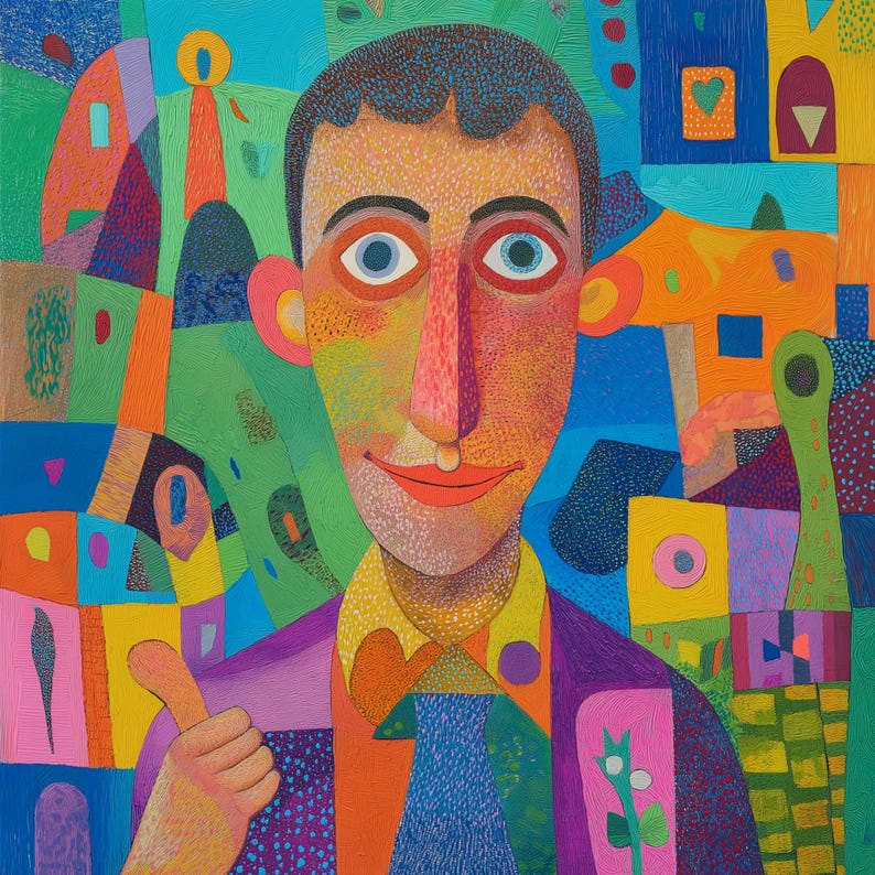 14 Whimsical Quirky Men Clipart Bundle, Naive Art Style, Bold Colors ...